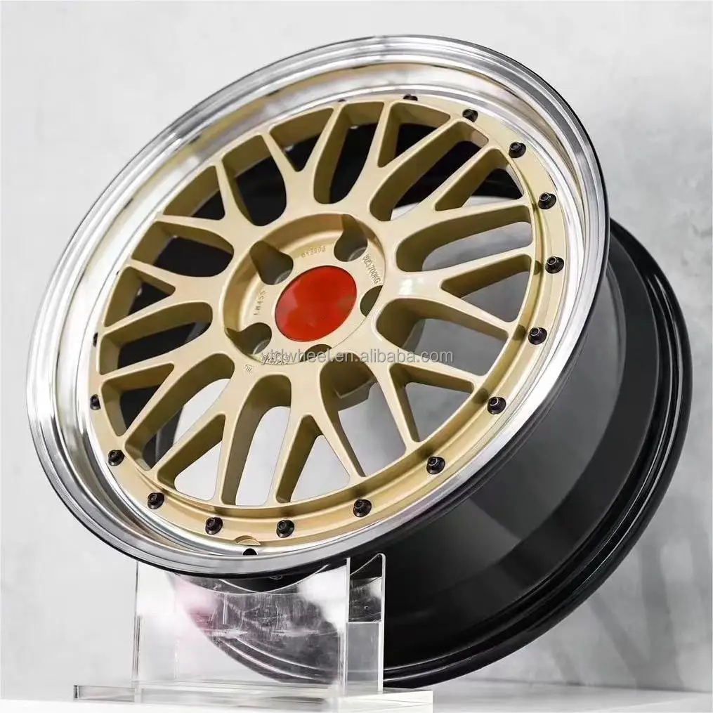 Custom Light Weight 2 Piece Gold Replica Bbs Lm Sport Alloy Wheels ...