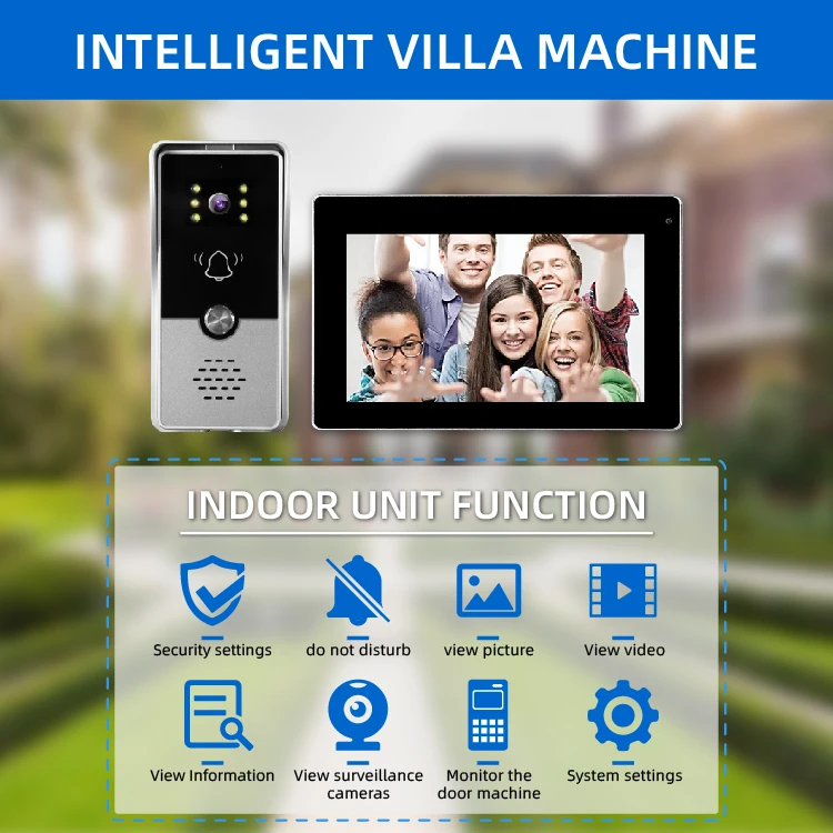 4 Wire Villa Intercom System Door Bell Video Home Intercom Waterproof 4 ...