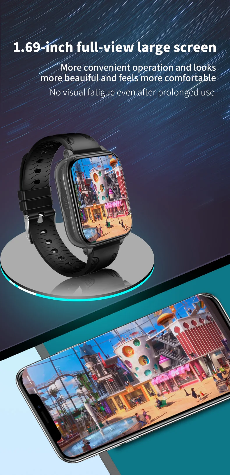 T12 Kids Smart Watch 2023 1.69" 800mah Big Battery Wifi Gps Wifi Lbs For 4g Hd Vide Call ...