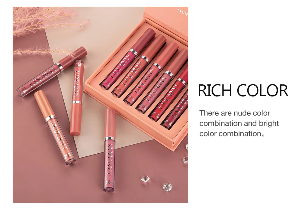 Handaiyan Matte Liquid Lipstick Set - Waterproof & Long Lasting