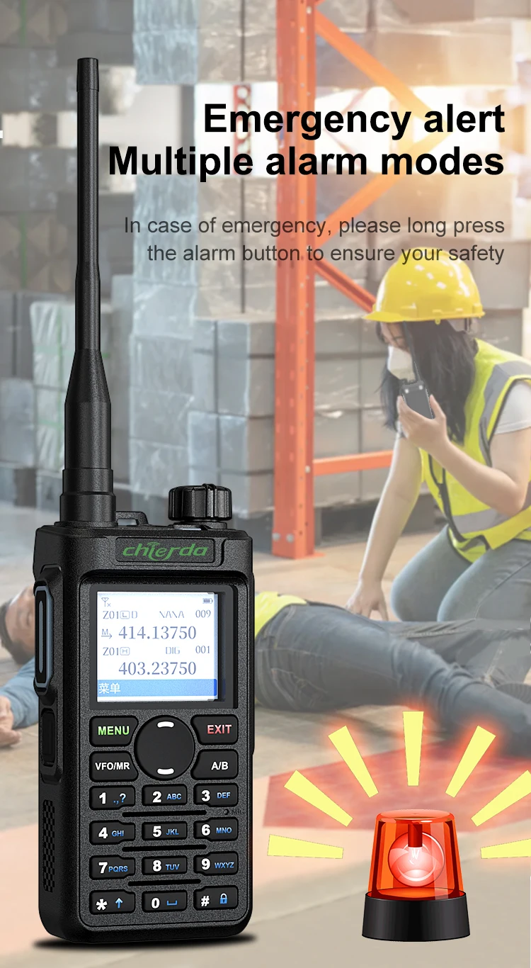 Chierda UV58D Digital Dual Band Two-Way Squelch Radio