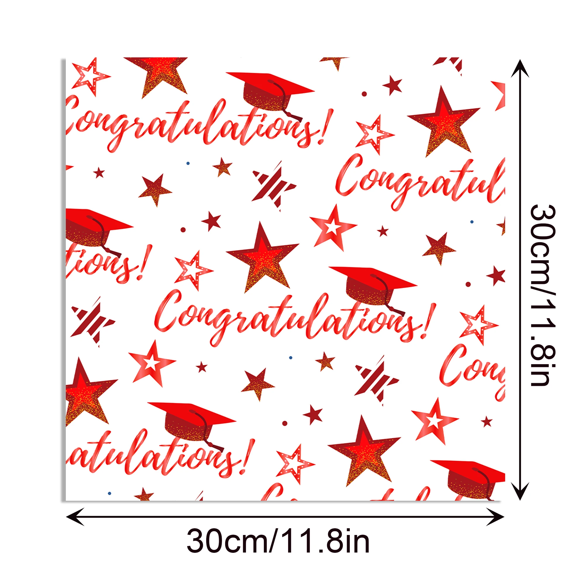 Ww078 Graduation Season Pattern Paper Graduation Cap Plaid Double-sided ...