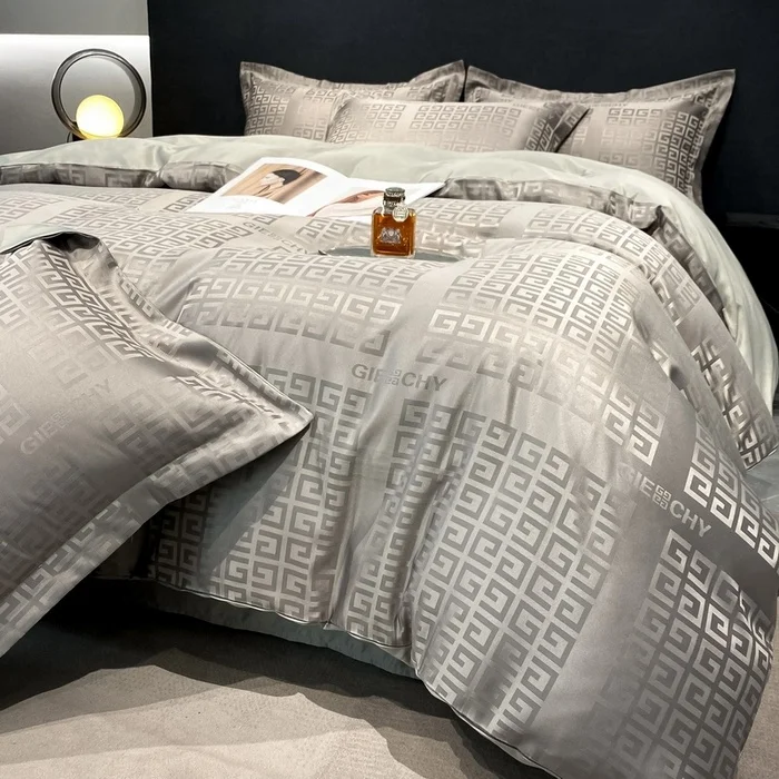 Brand Silk-like Jacquard Luxury Meander Solid Bedding Sets Modern Greek ...