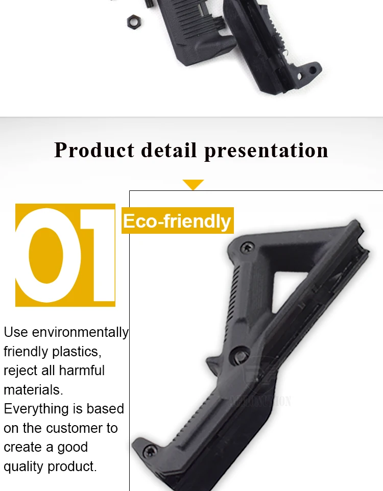 Tactical Rail Accessories Angled Triangle Fore Grip Vertical Hand Grip ...