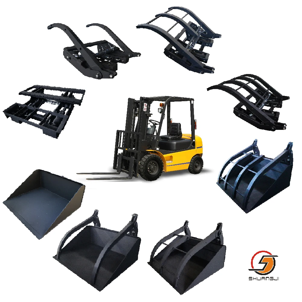 Forklift Attachments - Hinged Bucket & Claw Scrap Grabbing
