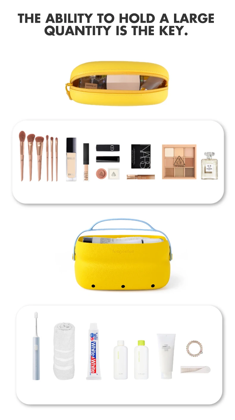 Fungoofun 2025 2-in-1 Toiletry Makeup Bag - Waterproof & Durable