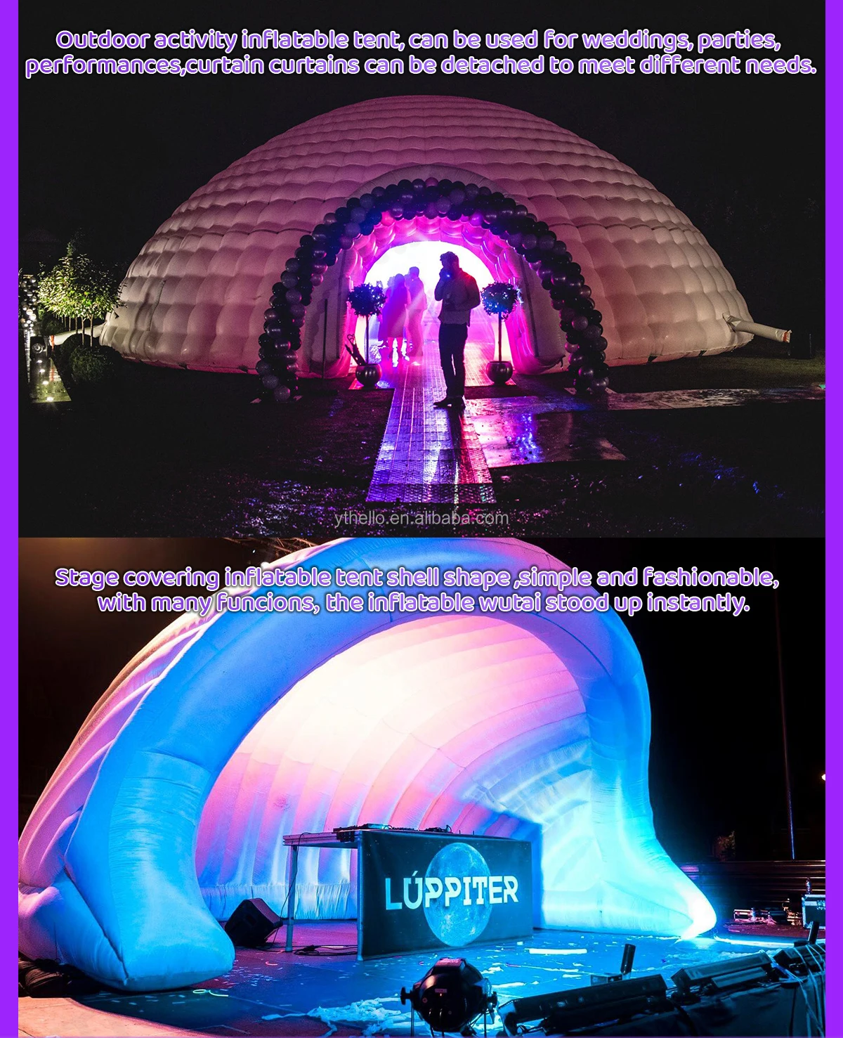 12m Width Inflatable Dj Booth Stage Cover Concerts Butterfly Inflatable ...