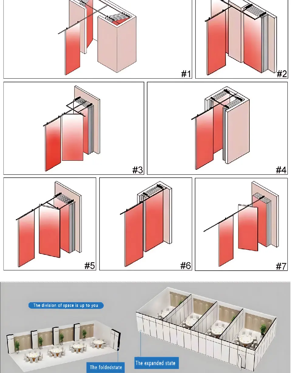 Moving Partition Wall No Ground Rail Rotary Folding New Design Hotel ...