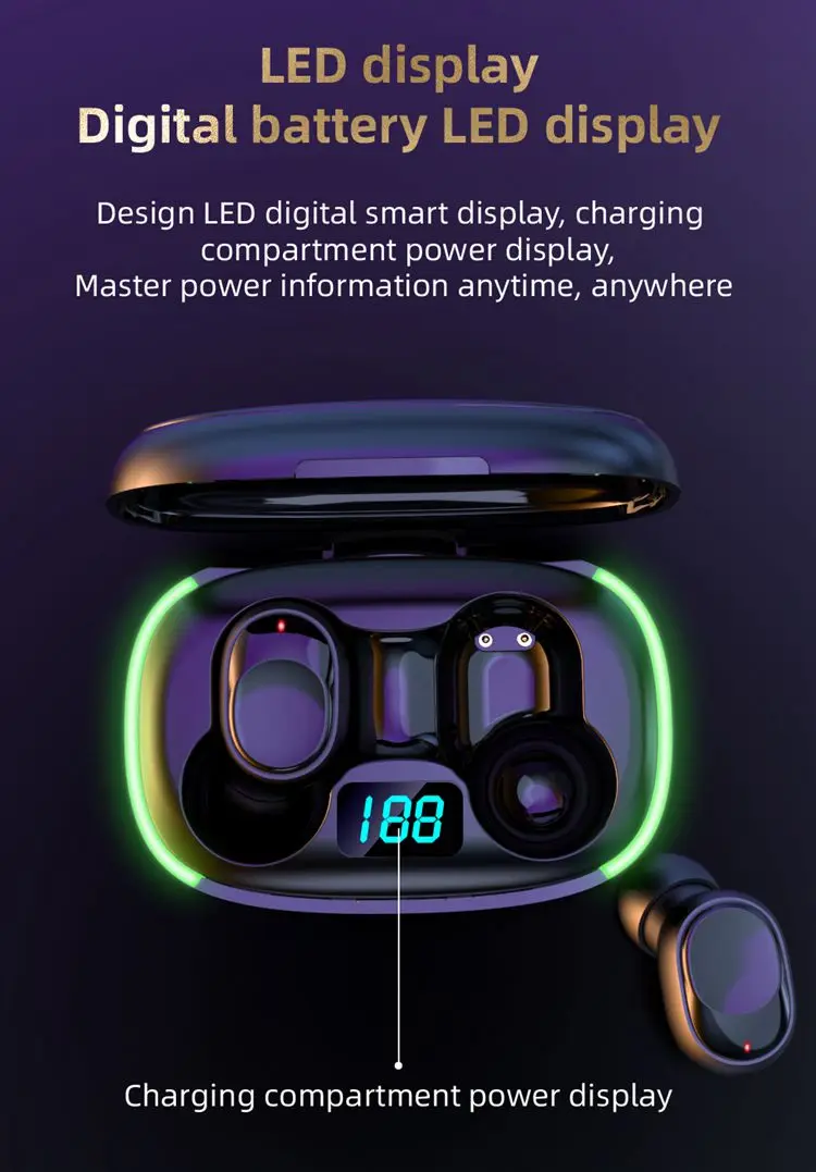 Y70 Airbuds - Wireless Charging TWS Earbuds with LED Display