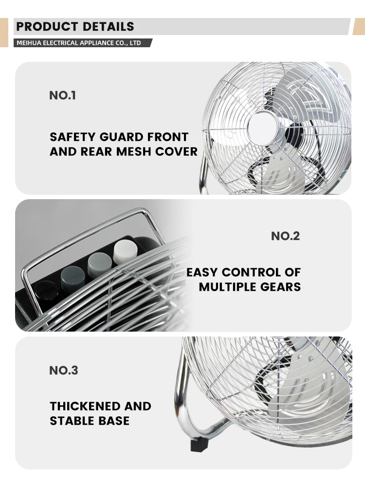 Energy-Saving Portable Wind Table Fan Stainless Steel Seat Fan Floor ...