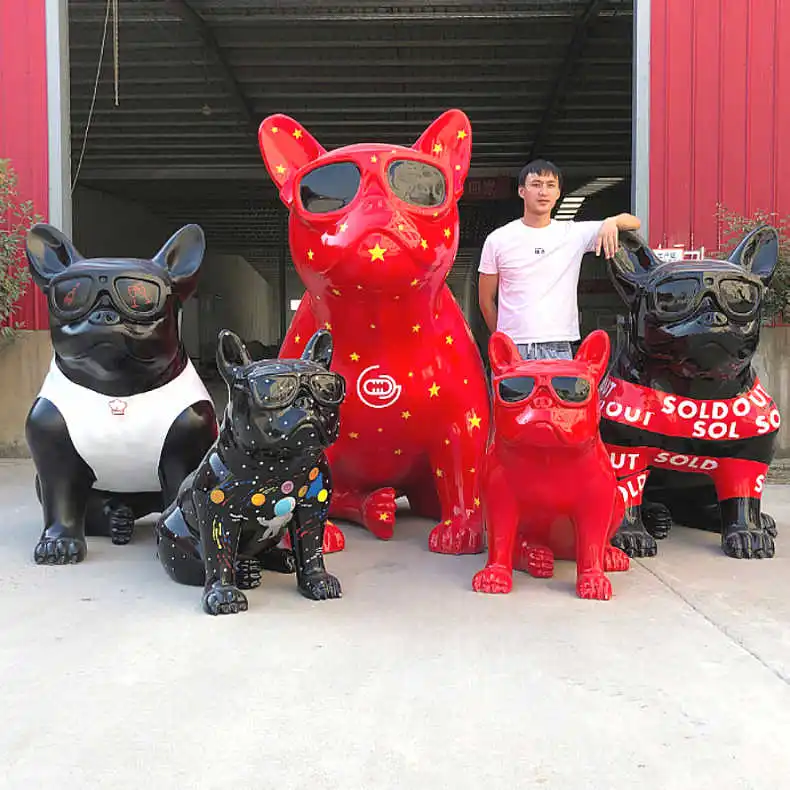 Custom Garden Modern Animal Art Sculpture Ornaments Molds Sitting Dog ...