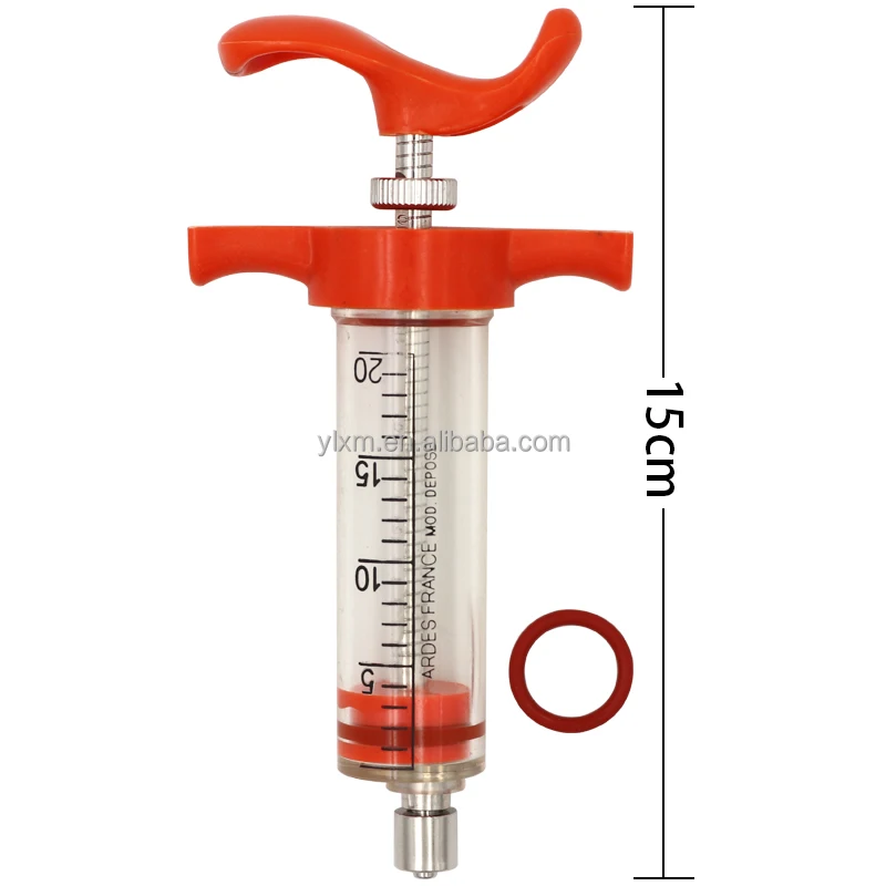 Veterinary Syringes Pump 10ml 20ml Reusable Plastic Steel Pig Sheep ...