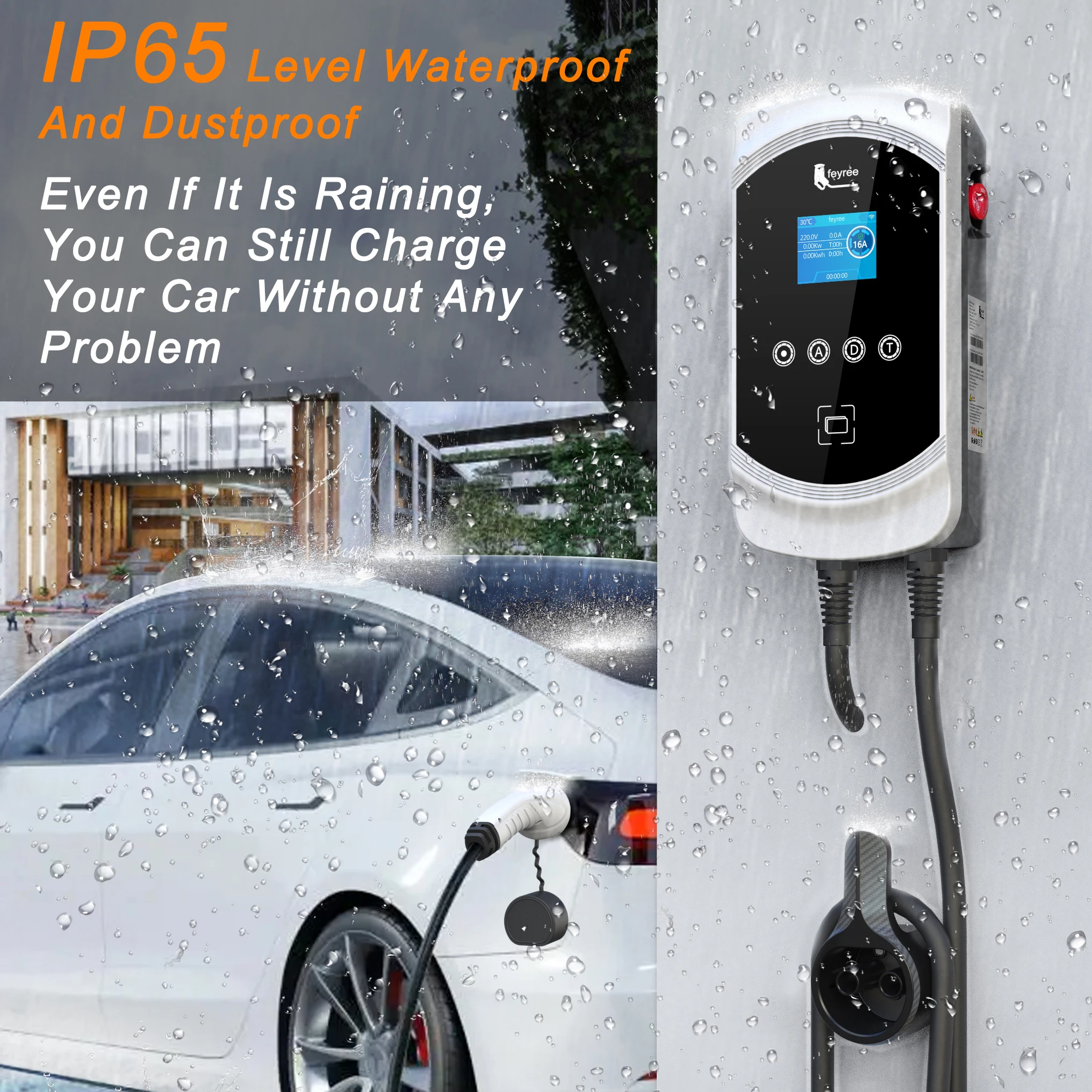 Feyree Evse Ev Charger Wallbox 32a Type 2 Type 1 Gbt Ev Charger 7kw 22kw Home Electric Car ...