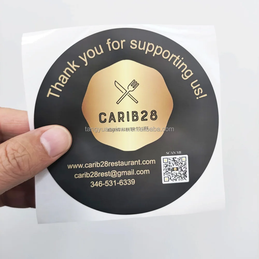 2x2 3x3 Circle Custom Logo Label Printing DIY Thank You for Supporting ...