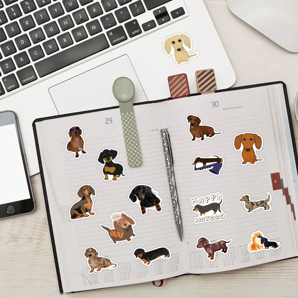 60PCS Dachshund Dog Cartoon Graffiti Stickers Suitcase Skateboard ...