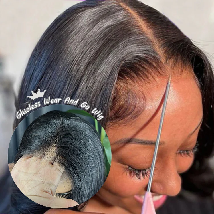 180% Glueless Pre Plucked Human Hair Wigs Ready To Go 5x5 Hd Closure ...