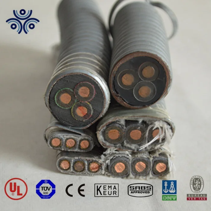 Galvanized Steel Armour Flat or Round ESP Power Cable 1AWG 4AWG 2AWG ...