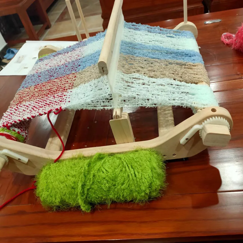 DIY Solid Wood Multifunctional Weaving Loom for Home Spinning