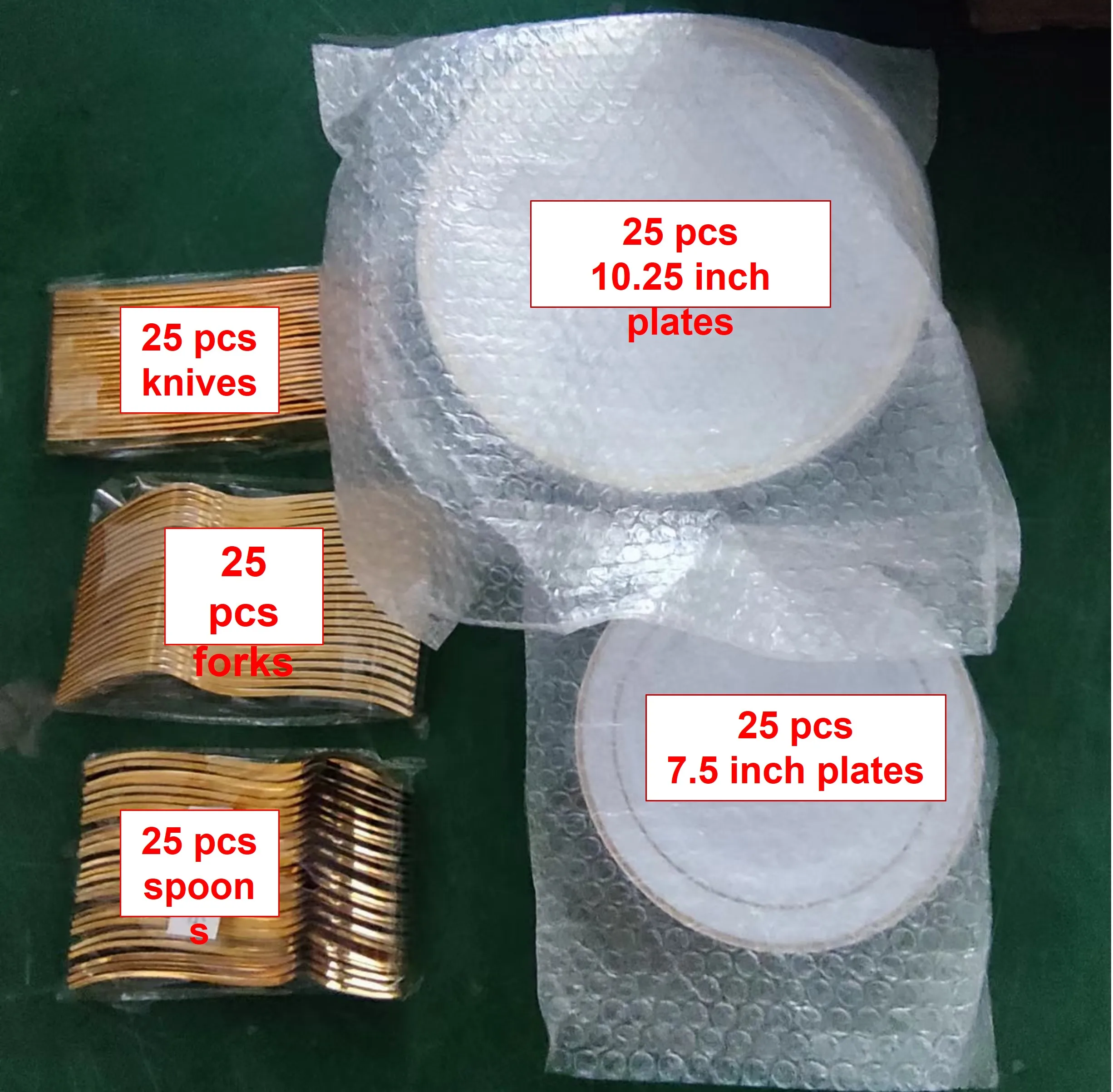 Dinnerware Sets Plates With Cutlery Heavy Duty Utensils Plastic ...