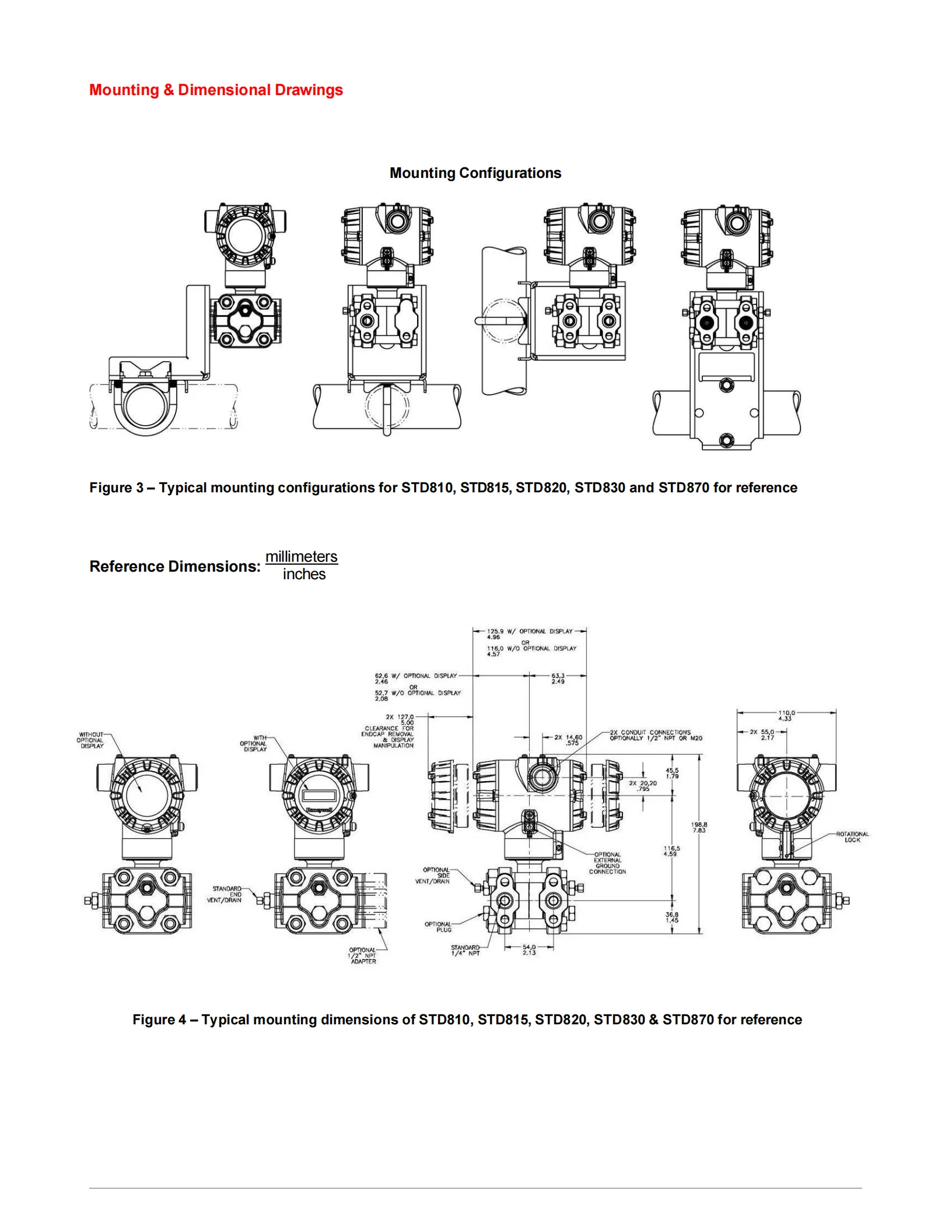 Honeywell STD810, STD820, STD830, STD870, STD800 STD800 Differential ...