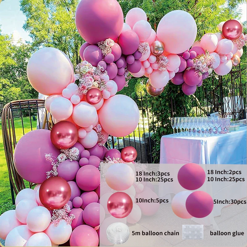 Pink Balloon Garland Set Arch Kit for Various Halloween Christmas ...