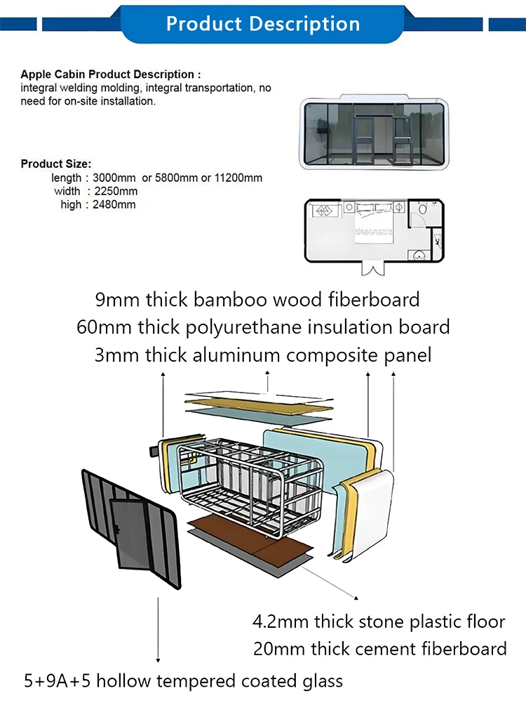 20ft 40ft Modular Steel Container House - Apple Cabin Home