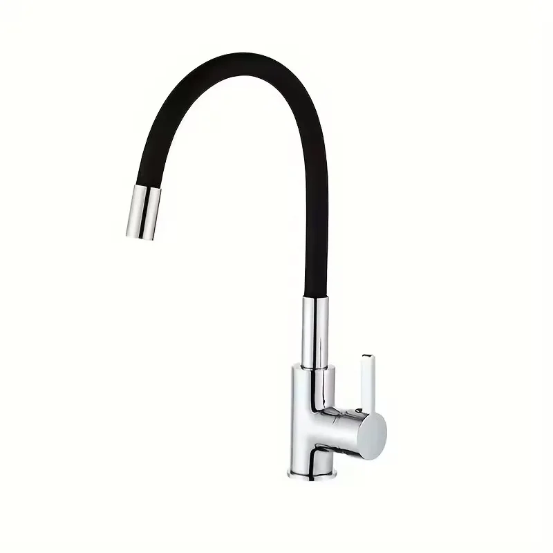Modern Stainless Steel Single Handle Kitchen Faucet Universal Silicone ...
