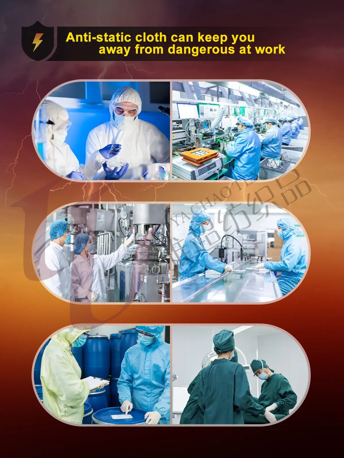 Workwear Carbon Fiber Conductive Uniform Twill Esd Gabardine Polyester ...