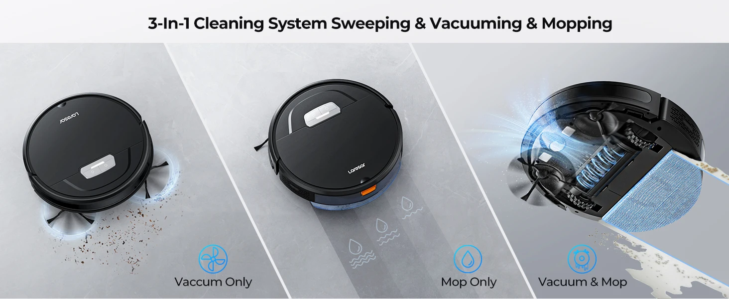 Laresar Max 4500pa Suction Robot - Evol 3 Vacuum & Mop Combo