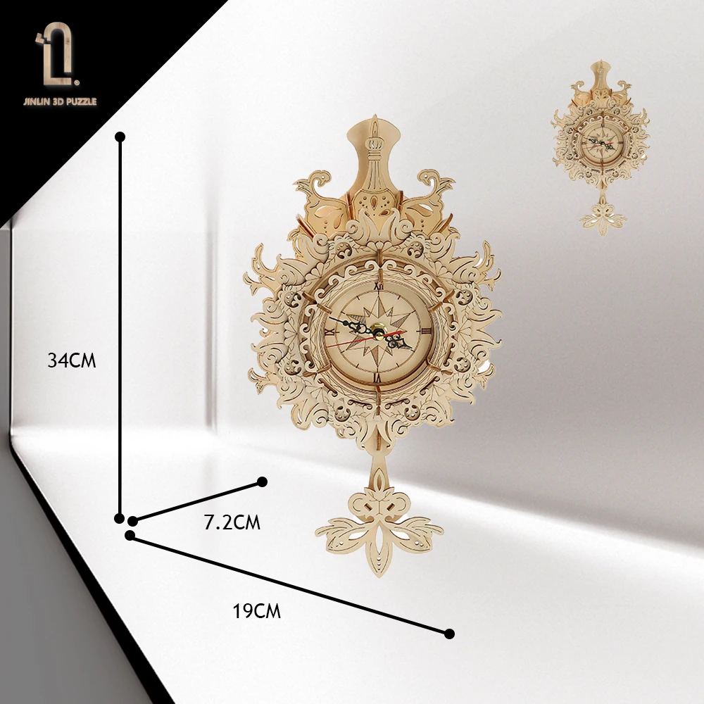 Unique Retro Wall Clock Model 3d Wooden Puzzle Wall Decorations With ...