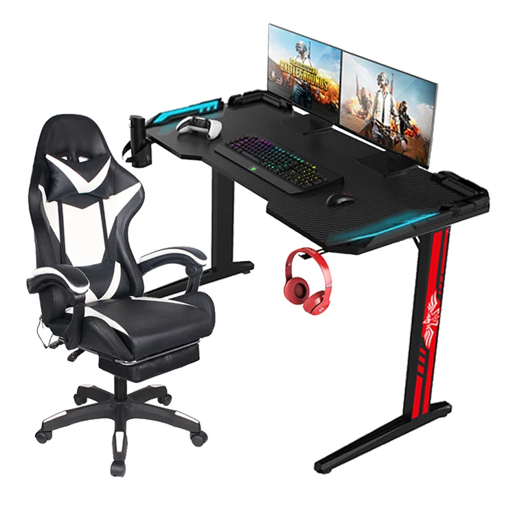 RGB Gaming Desk with LED Lights - E-Sports Gaming Table