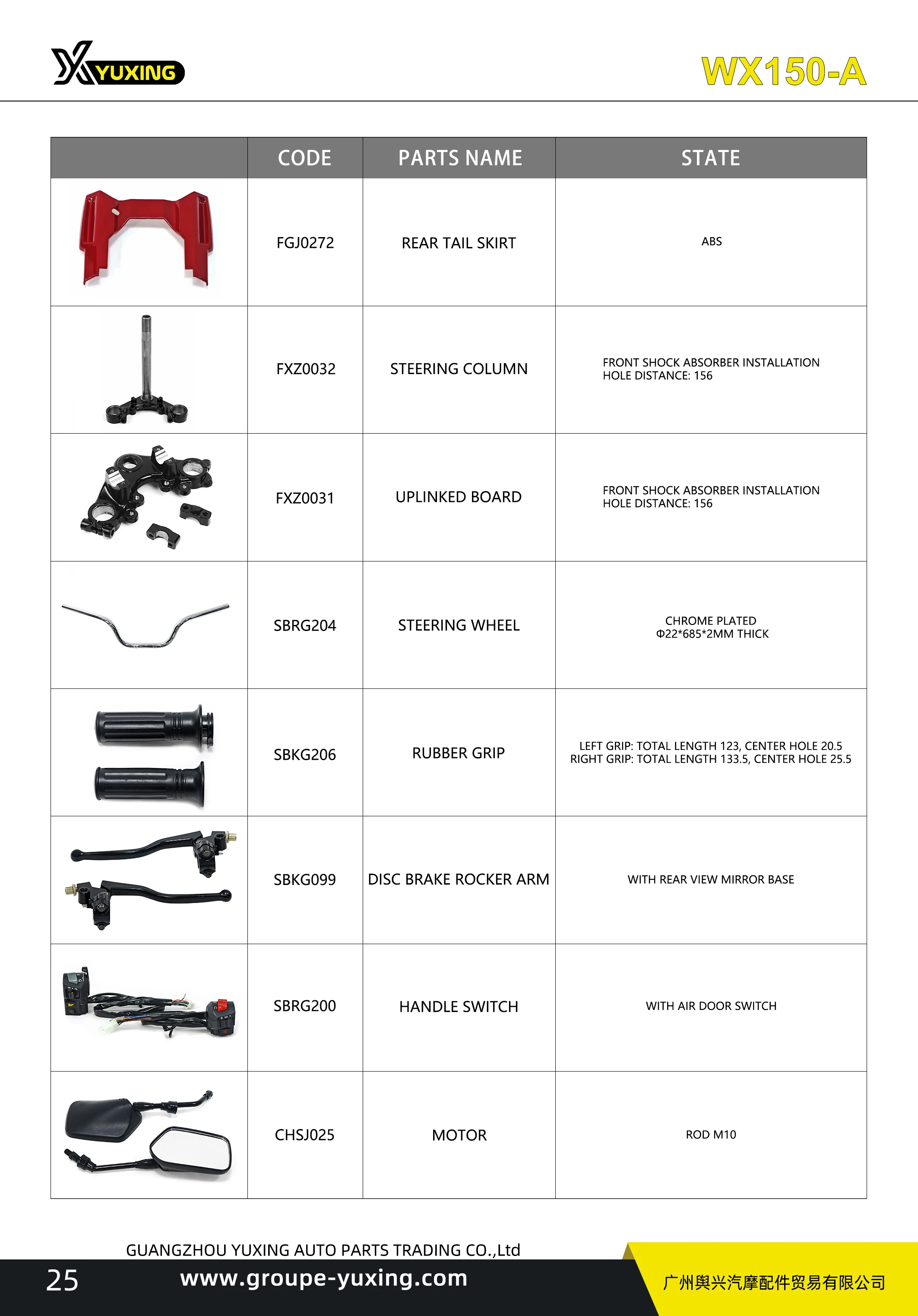 YUXING MOTOTAXI WX150-A Catalog| Alibaba.com