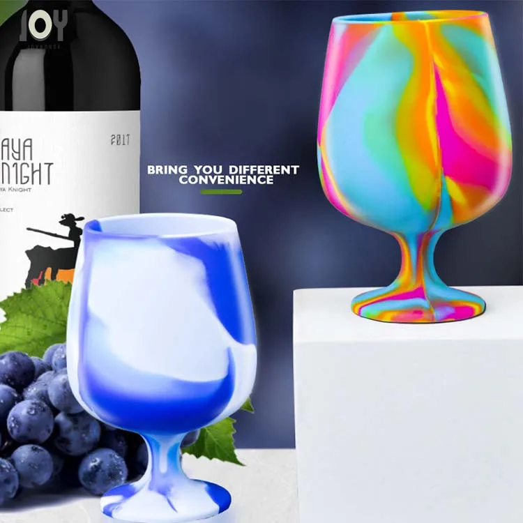 Unbreakable Silicone Wine Glasses Drop-proof Non-slip Transparent Wine ...