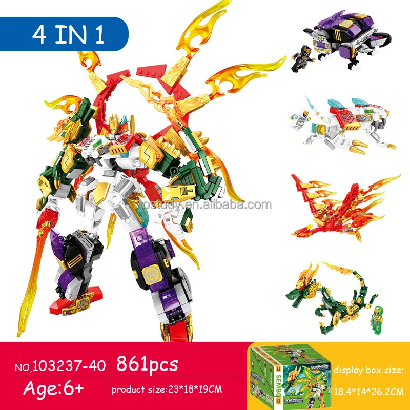 Sembo Building Blocks Steel Mecha Deformation Transforming Robot 4 In 1 ...