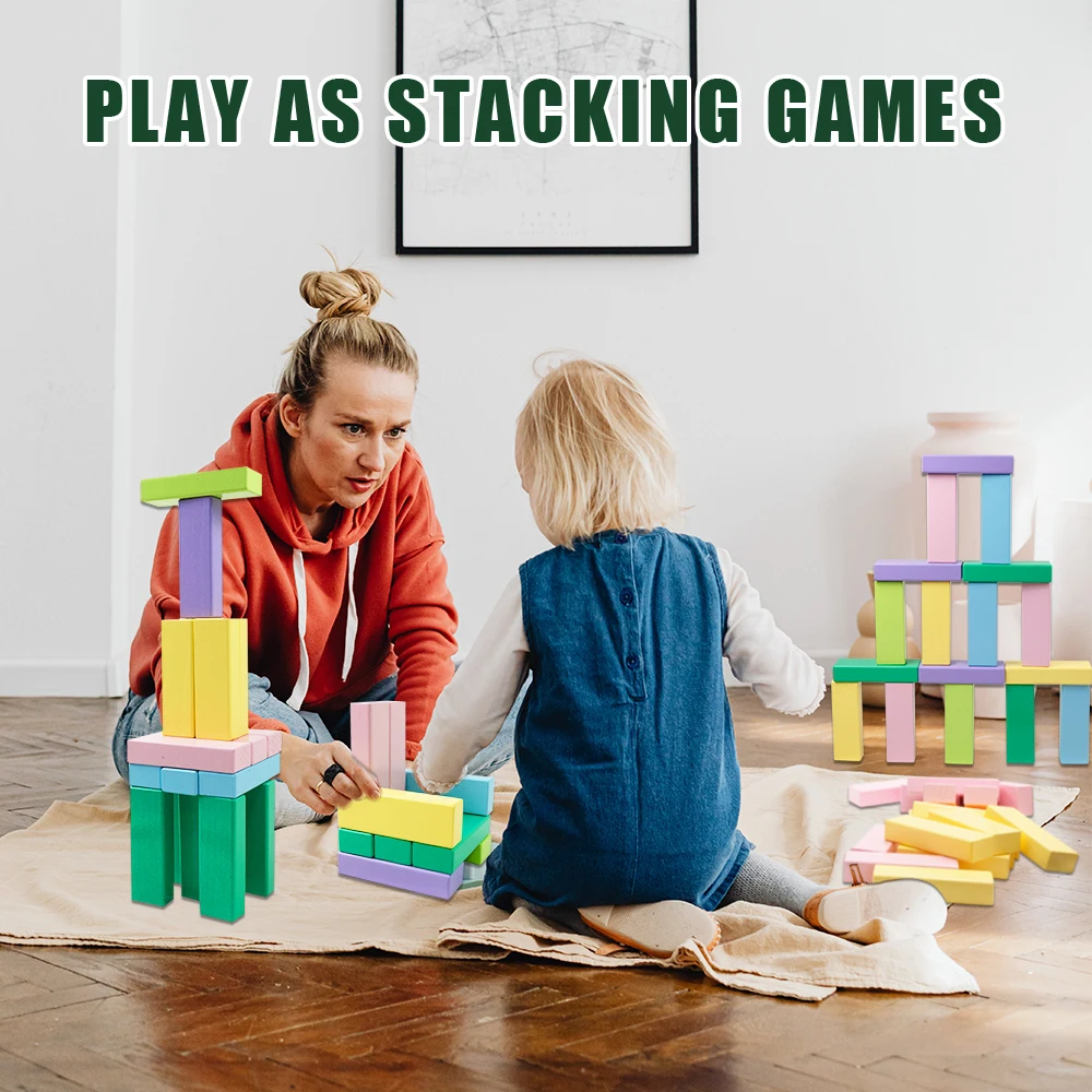Sunnordic Wholesale 54 Pcs Giant Stacking Tumbling Tower Game Giant ...