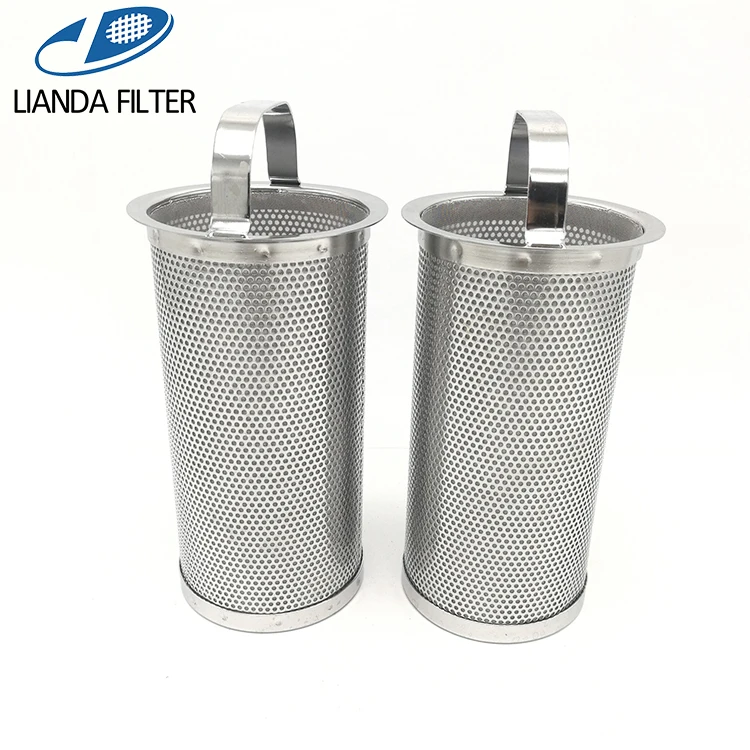 Stainless Steel Perforated Wire Mesh Basket Filter For Petroleum And ...