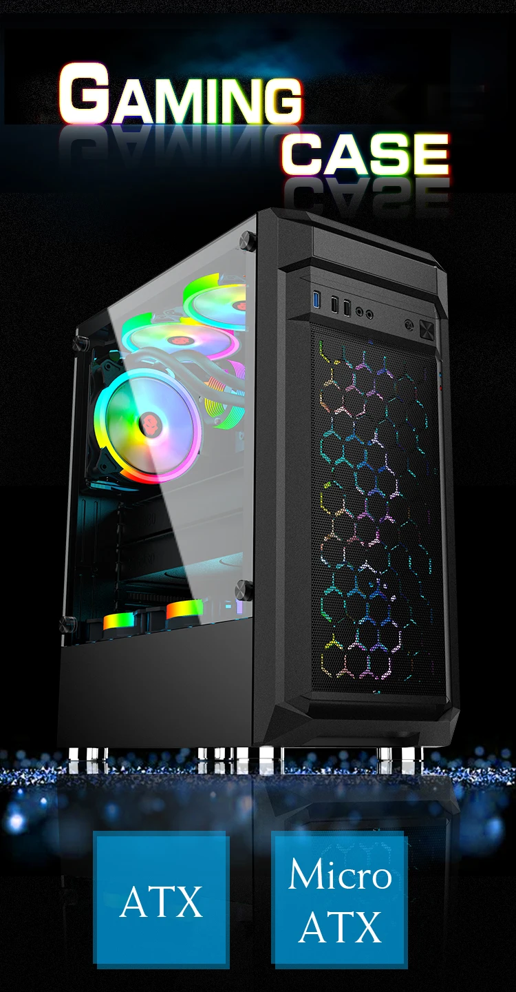 Middle Size Cabinet Computer Case Atx Case Computer Square Pc Gaming ...