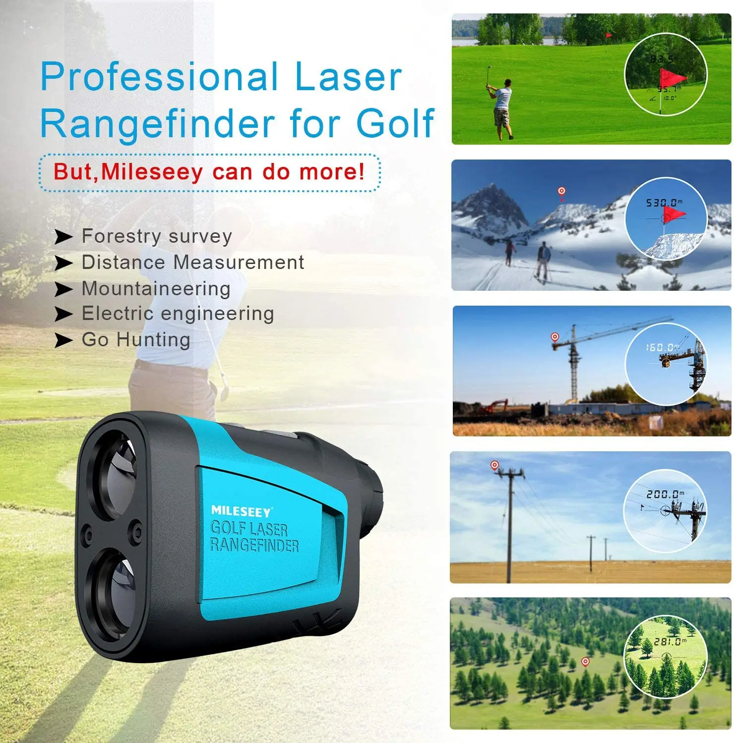 Mileseey PF210 600m Golf Rangefinder - Precision & Durability