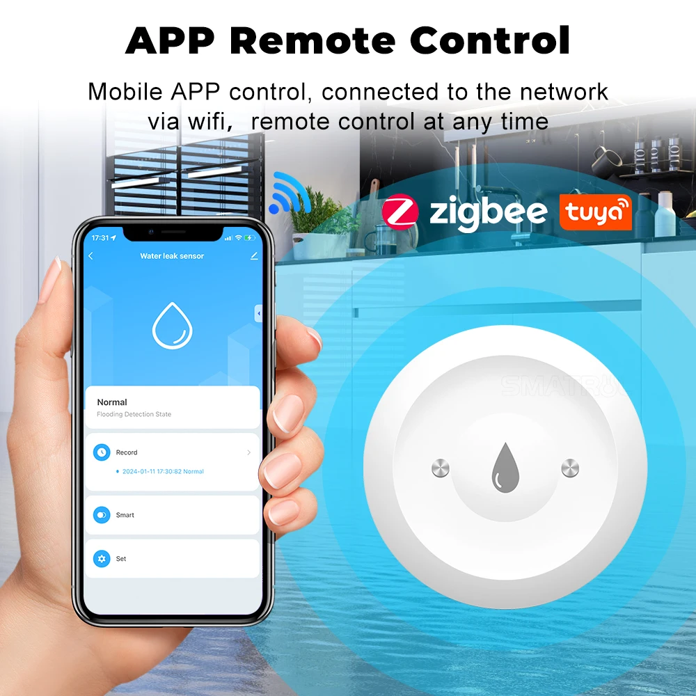 SMATRUL Smart Life Water Leakage Sensor - App Linkage Alarm