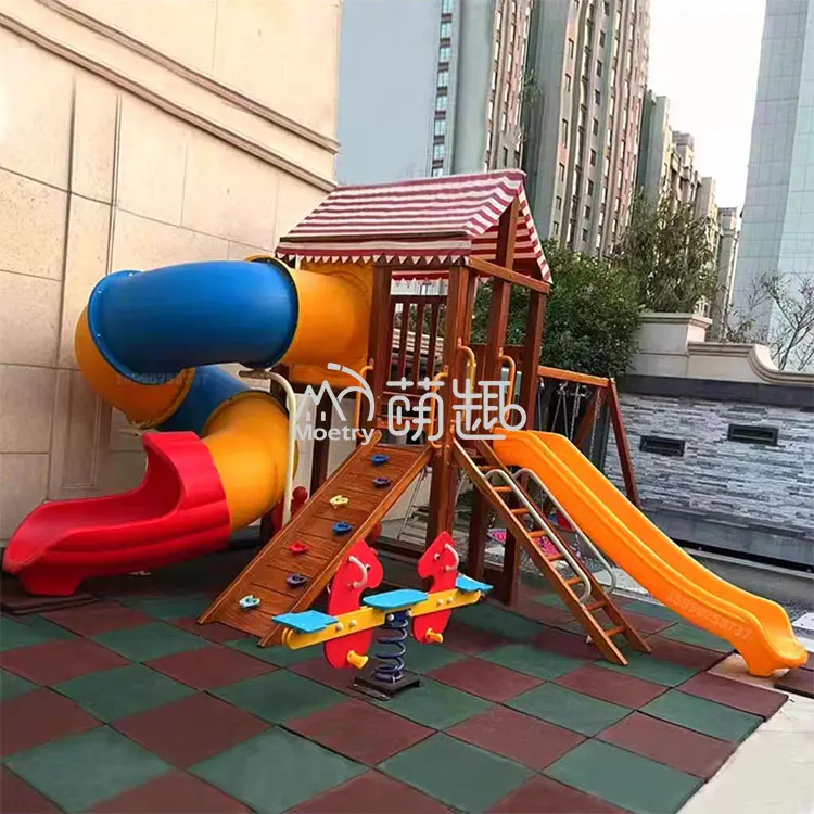 Moetry Outdoor Backyard Playground - Swing & Slide Set