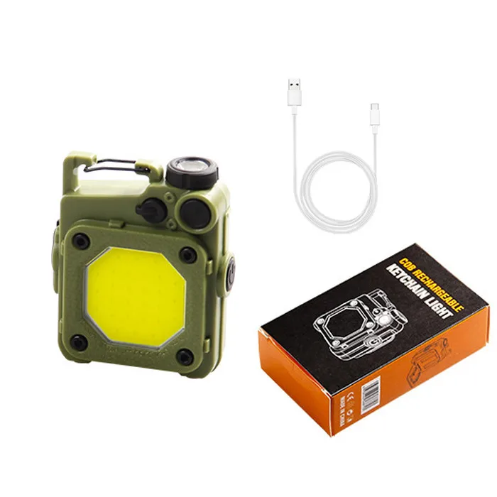 Portable Mini Led Working Light Usb Rechargeable Cob Keychain ...