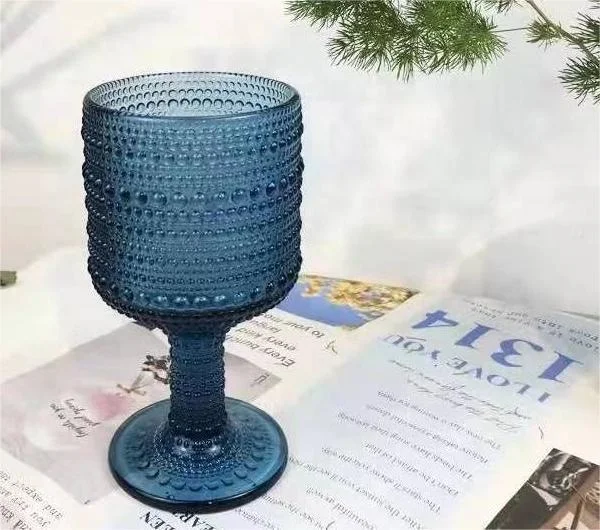 Engraved Thick Durable Transparent Pearl Dots Stemless Wine Goblet Sky ...