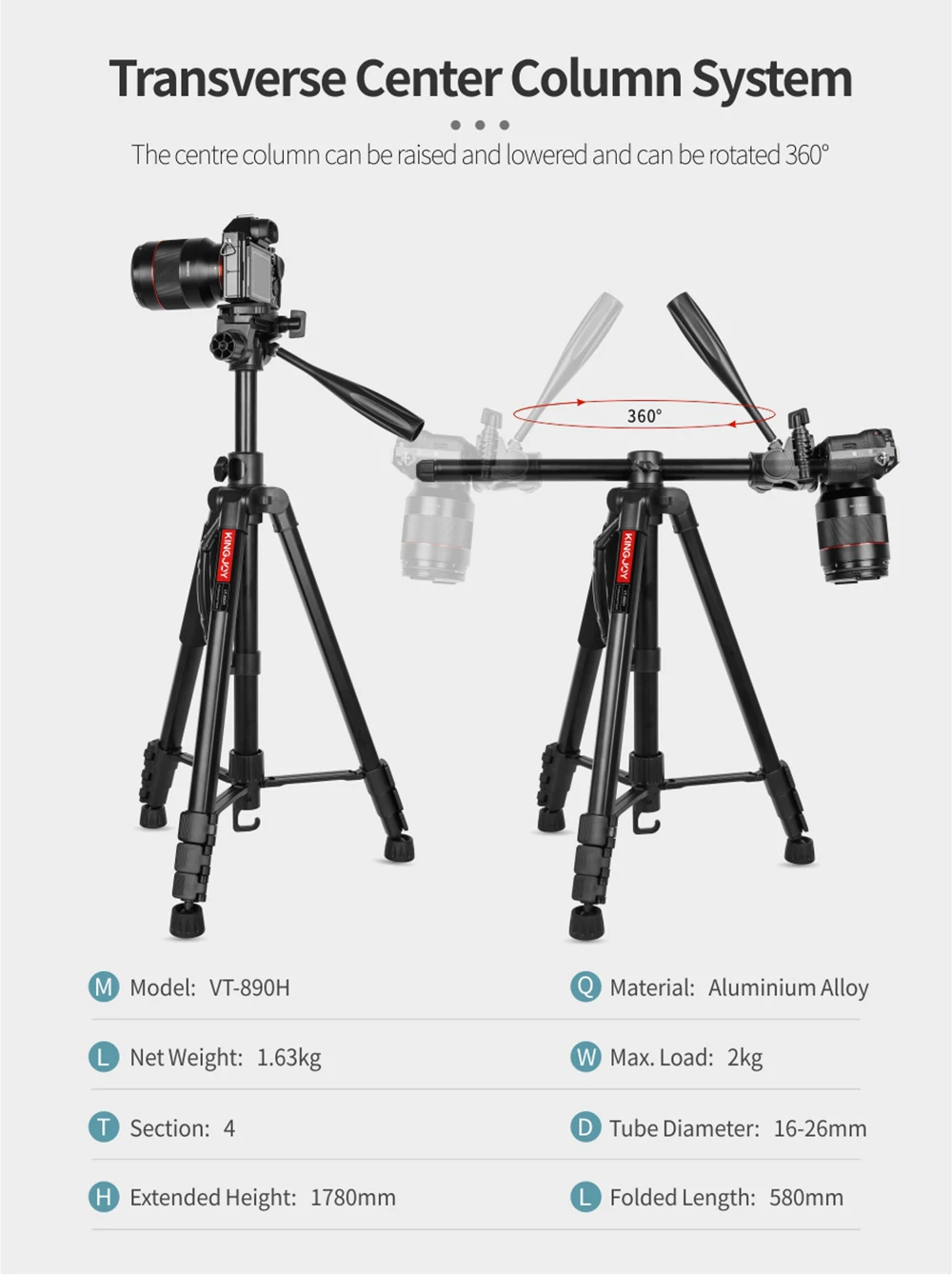 Aluminum Portable Pro Video Camera Tripod Folded Trepied Digital Dslr ...