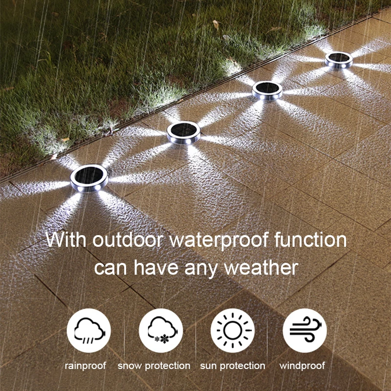 Led Solar Lamp Outdoor Waterproof Garden Buried Lights Patio Lawn ...
