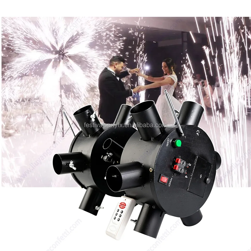 Indoor Pyrotechnic Cold Pyro Fountain Double Wheels