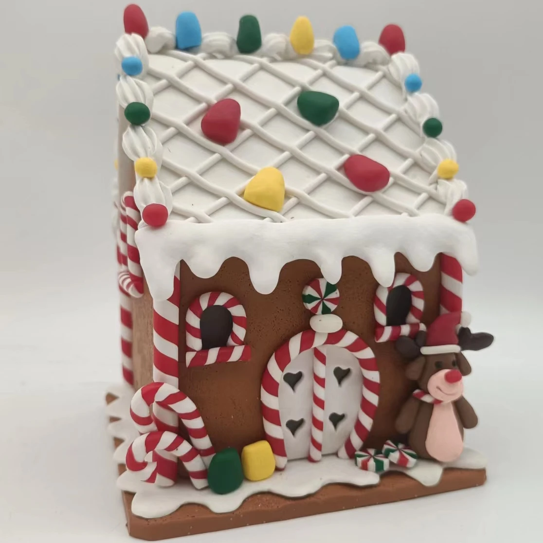 Customized Clay Dough Middle Reindeer Gingerbread House for Christmas ...