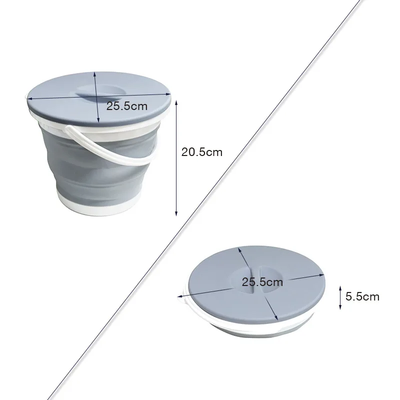 Collapsible Bucket 5L Silicone Foldable Sports Collapsible Bucket ...