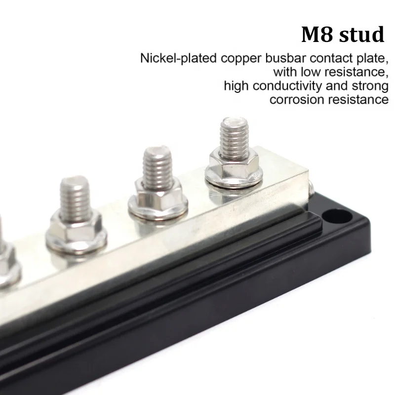 4 Way Bus Bar M8 - Heavy Duty 600A Copper PCB Terminal Block