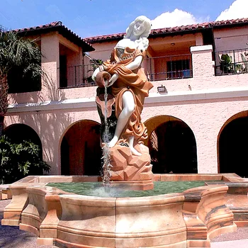 Beautiful Outdoor Marble Woman Female Statues Stone Water Fountain With ...
