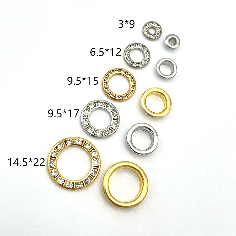 Gold Garment Handbags Rhinestones Eyelet Grommet Crystal Ring Shoe ...
